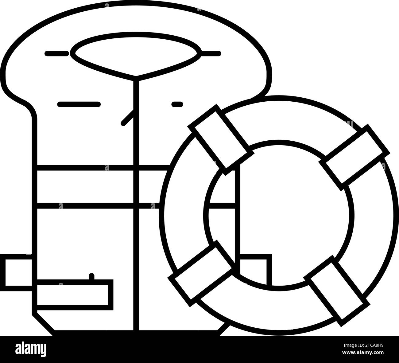 ship safety equipment marine line icon vector illustration Stock Vector ...