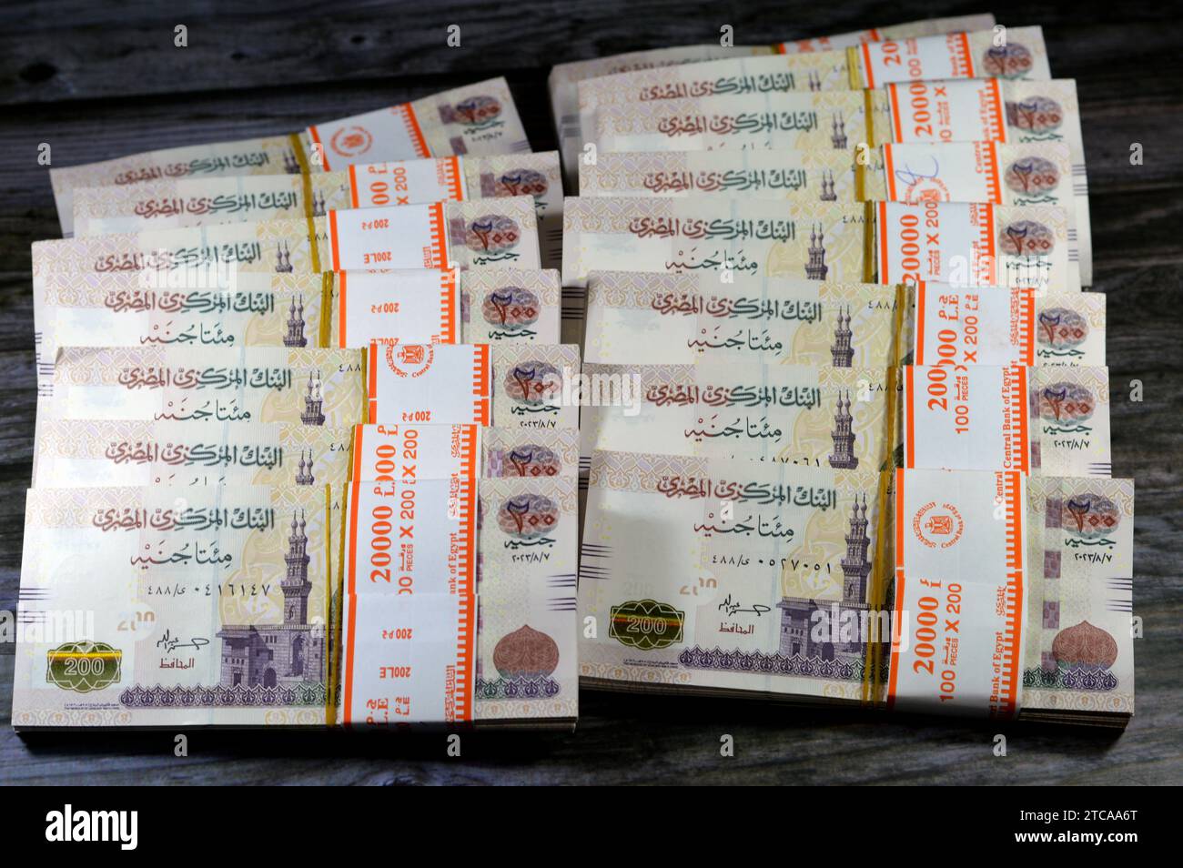 Piles and Stacks of Egypt money thousands of Pounds currency banknotes ...