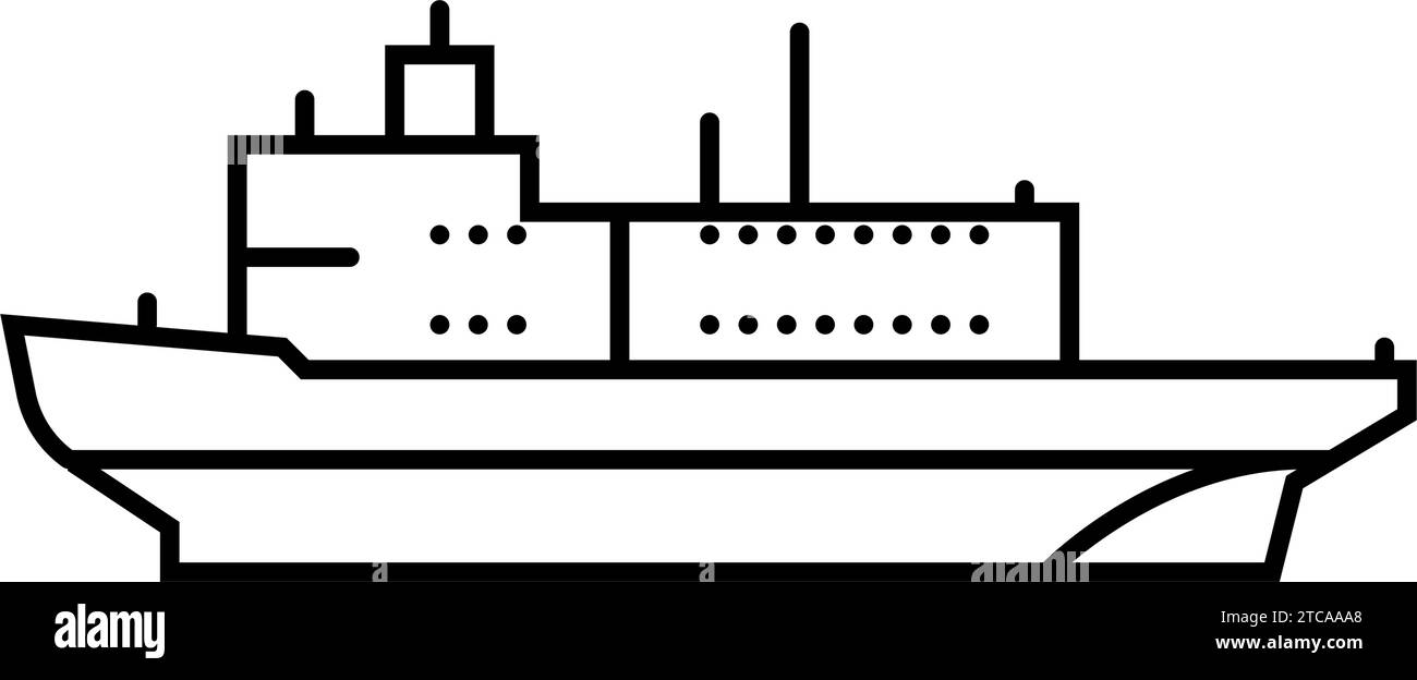 ice breaking ships line icon vector illustration Stock Vector Image ...