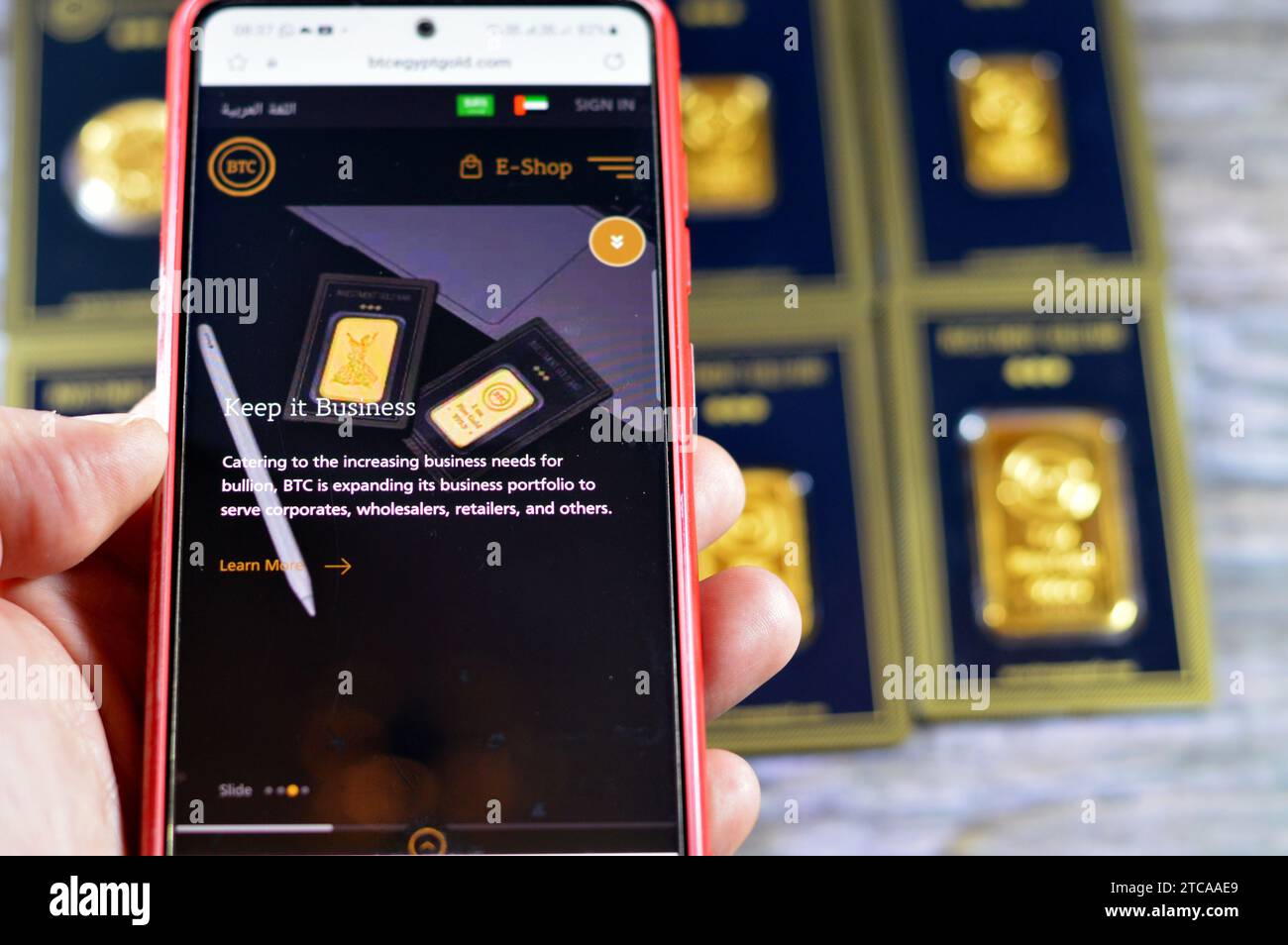 Cairo, Egypt, December 8 2023: BTC Bullion Trading Center for gold ...