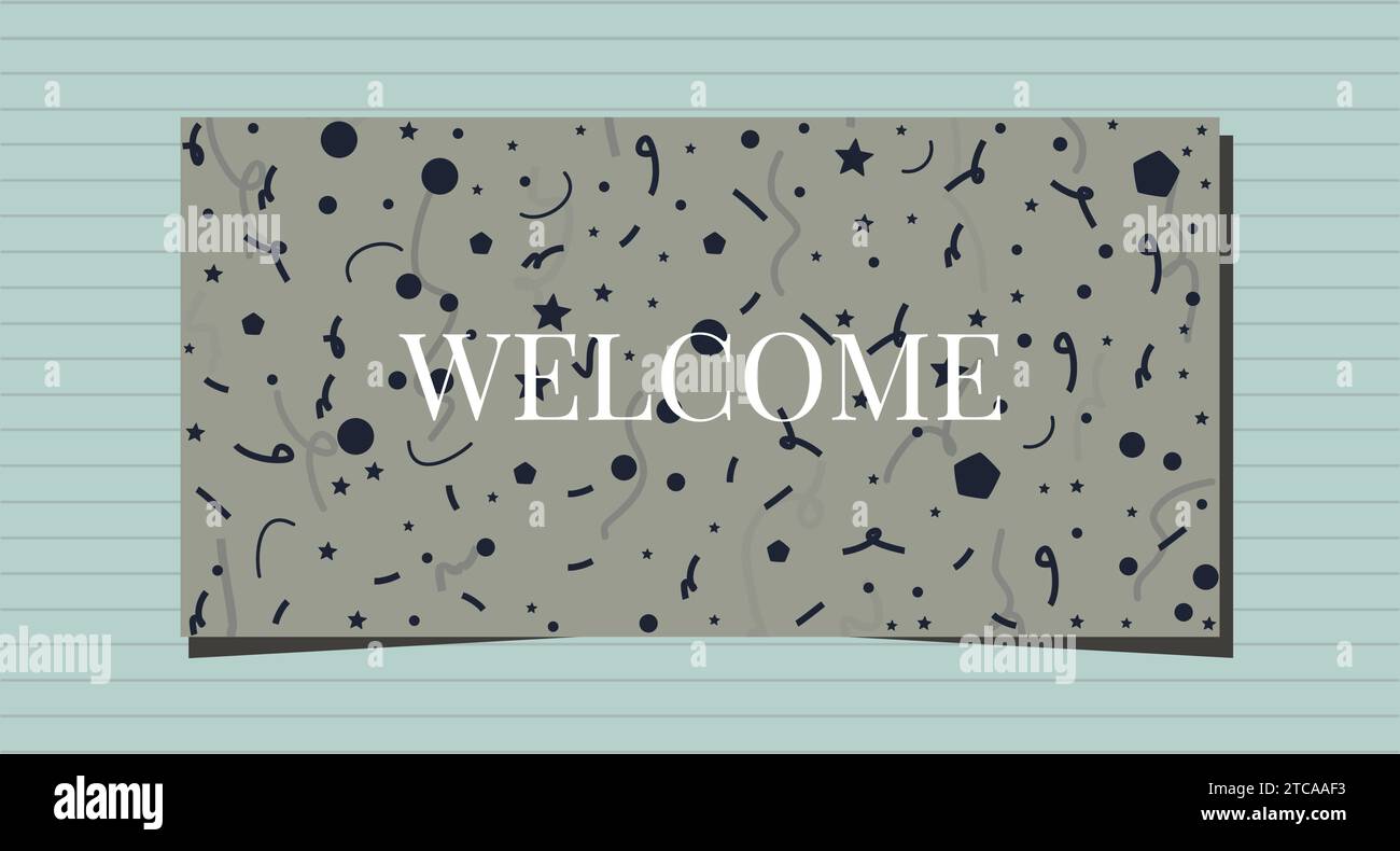 Welcome letter word background banner retro organic shapes confetti abstract texture background ...