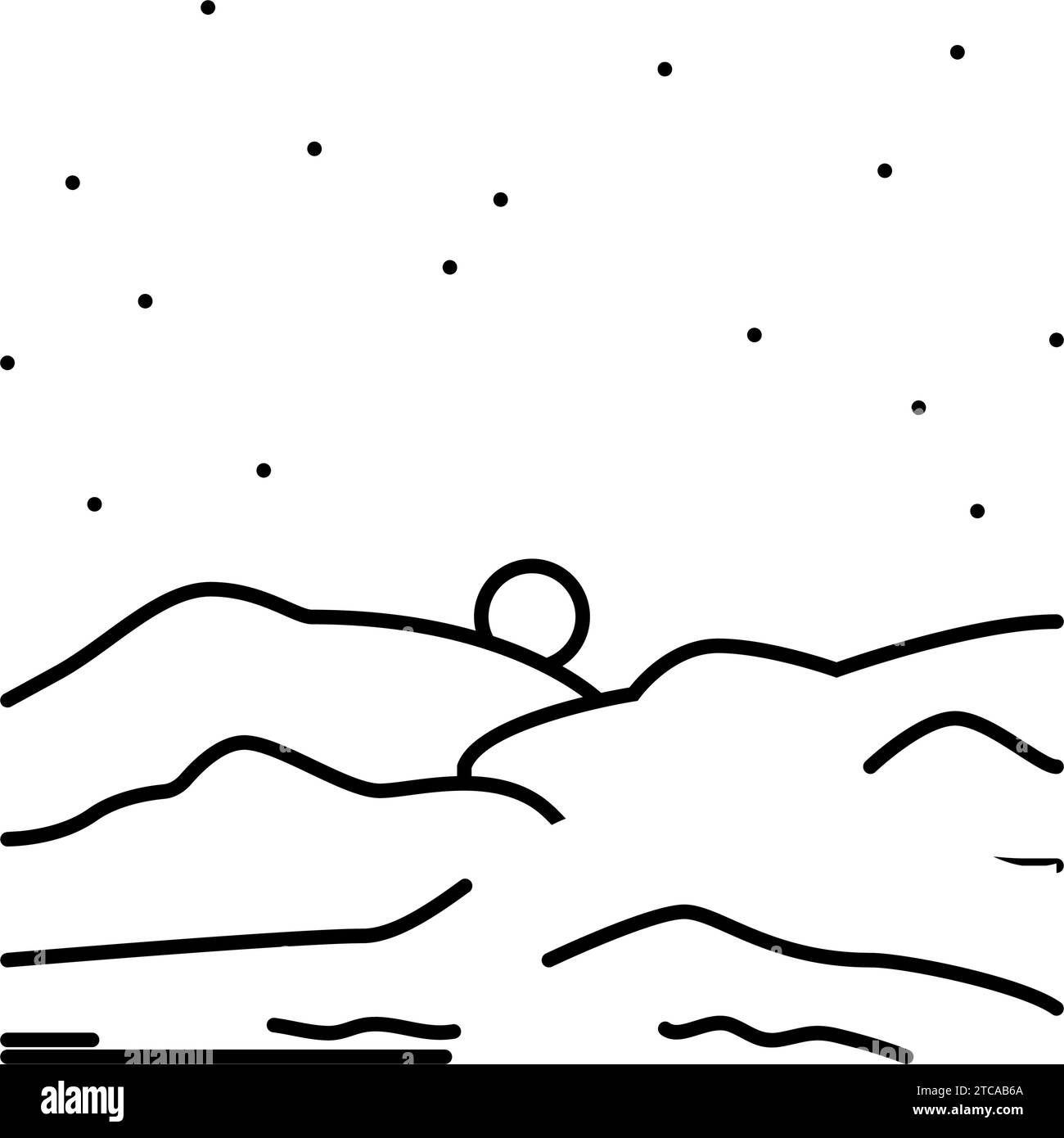 martian sunset mars planet line icon vector illustration Stock Vector ...