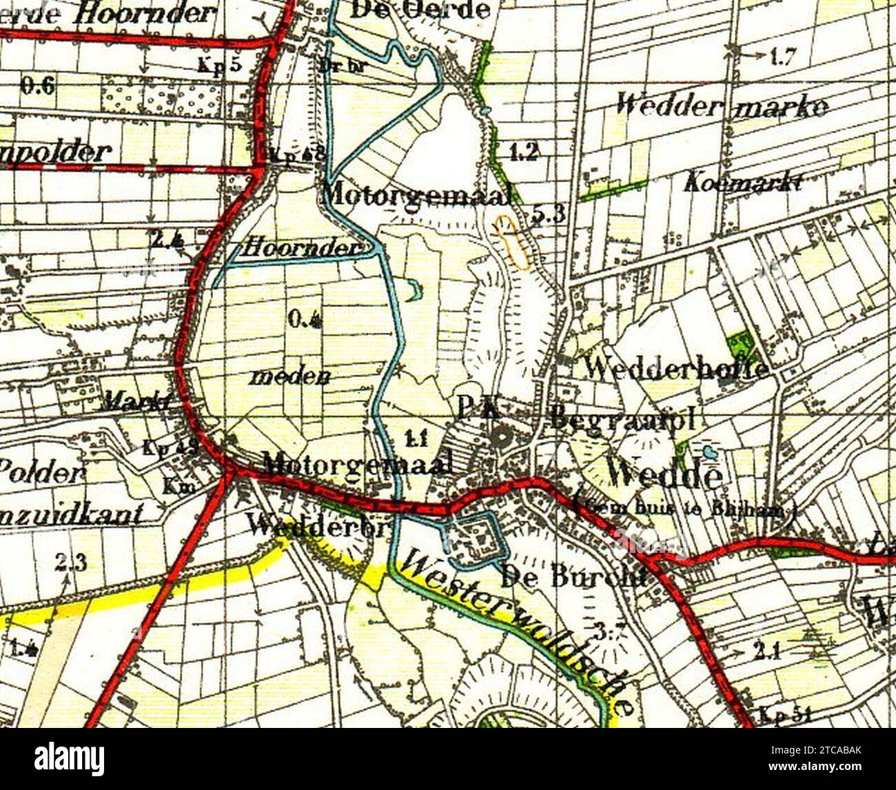 Wedde op topografische kaart 1933 Stock Photo - Alamy