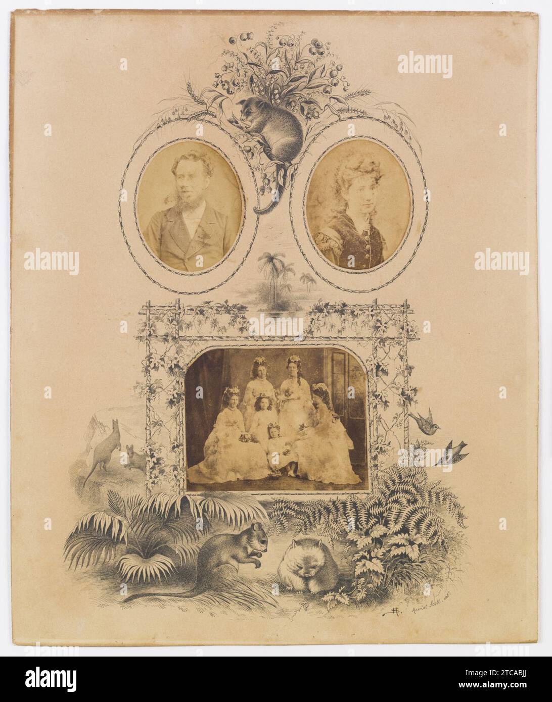 Wedding photographs of William Thomas Cadell and Anne Macansh set in ...