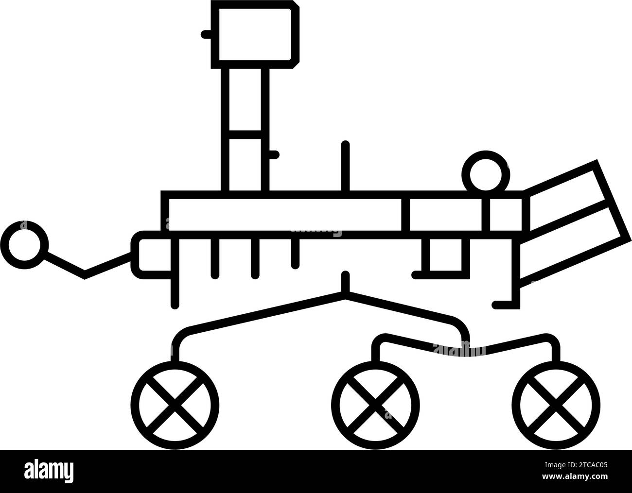 mars rover planet line icon vector illustration Stock Vector Image ...