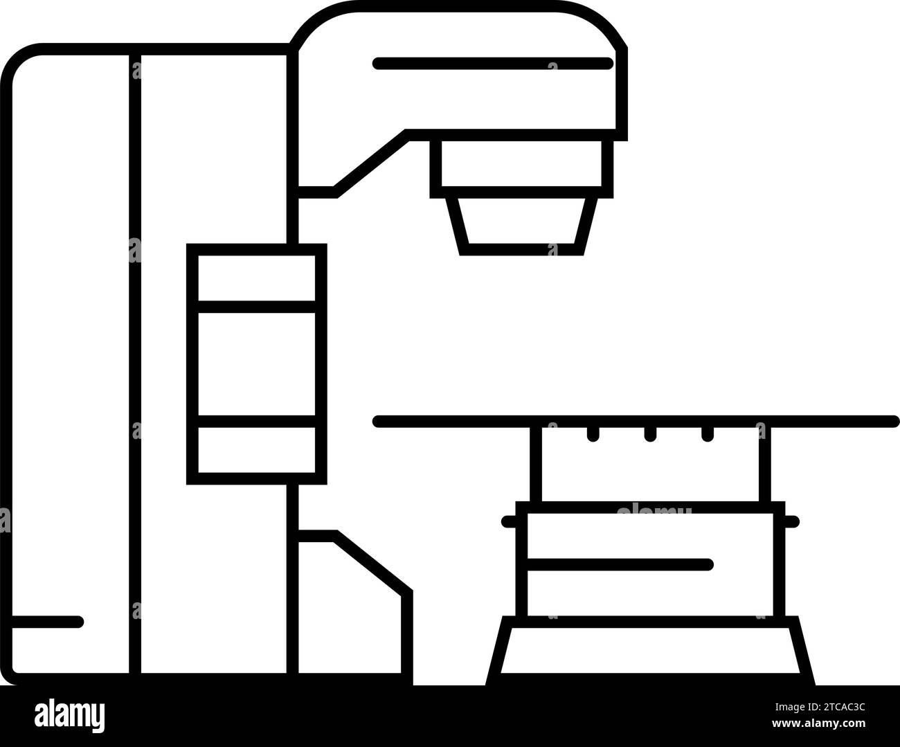 radiation therapy machine nuclear energy line icon vector illustration ...