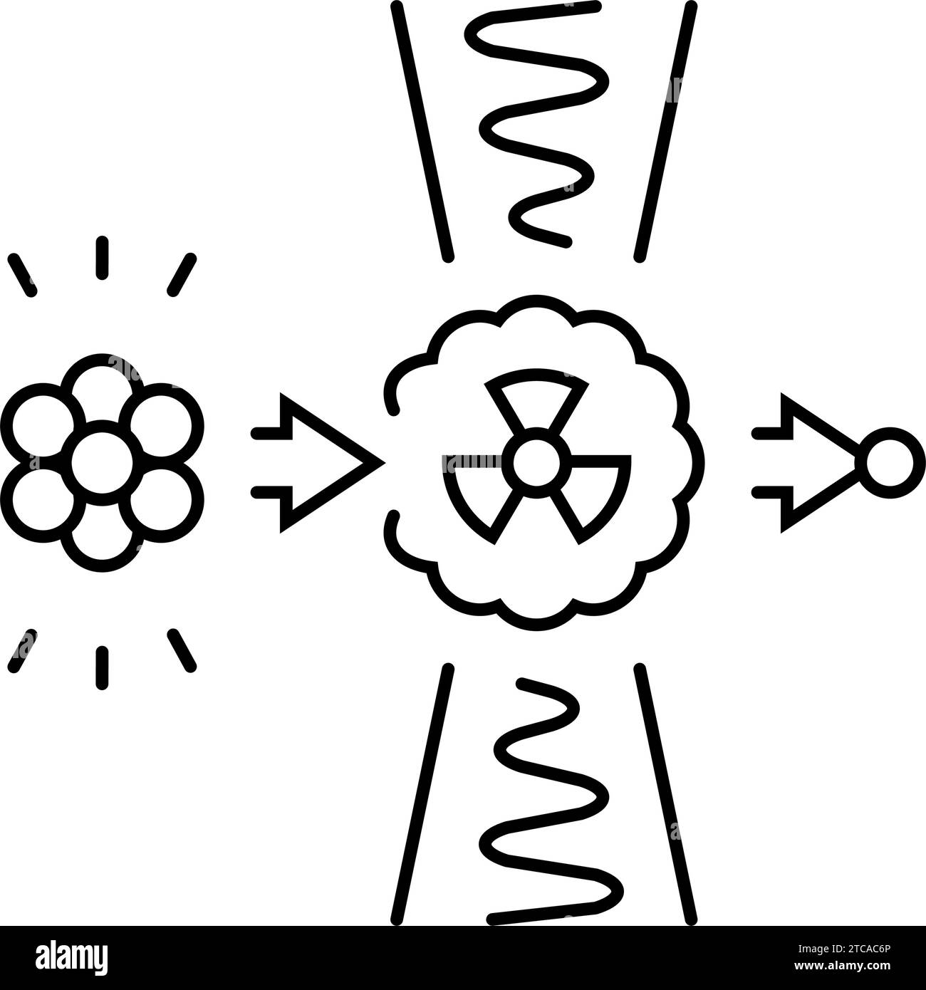 neutron activation nuclear energy line icon vector illustration Stock ...