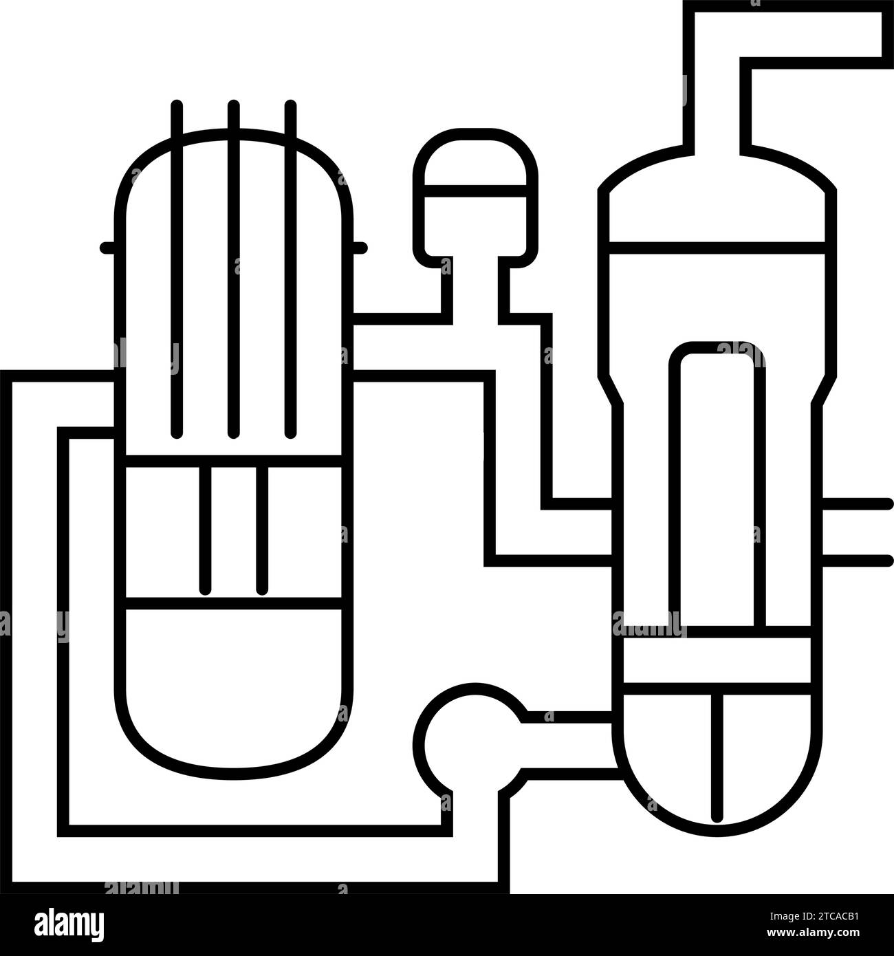 pressurized water reactor nuclear energy line icon vector illustration ...