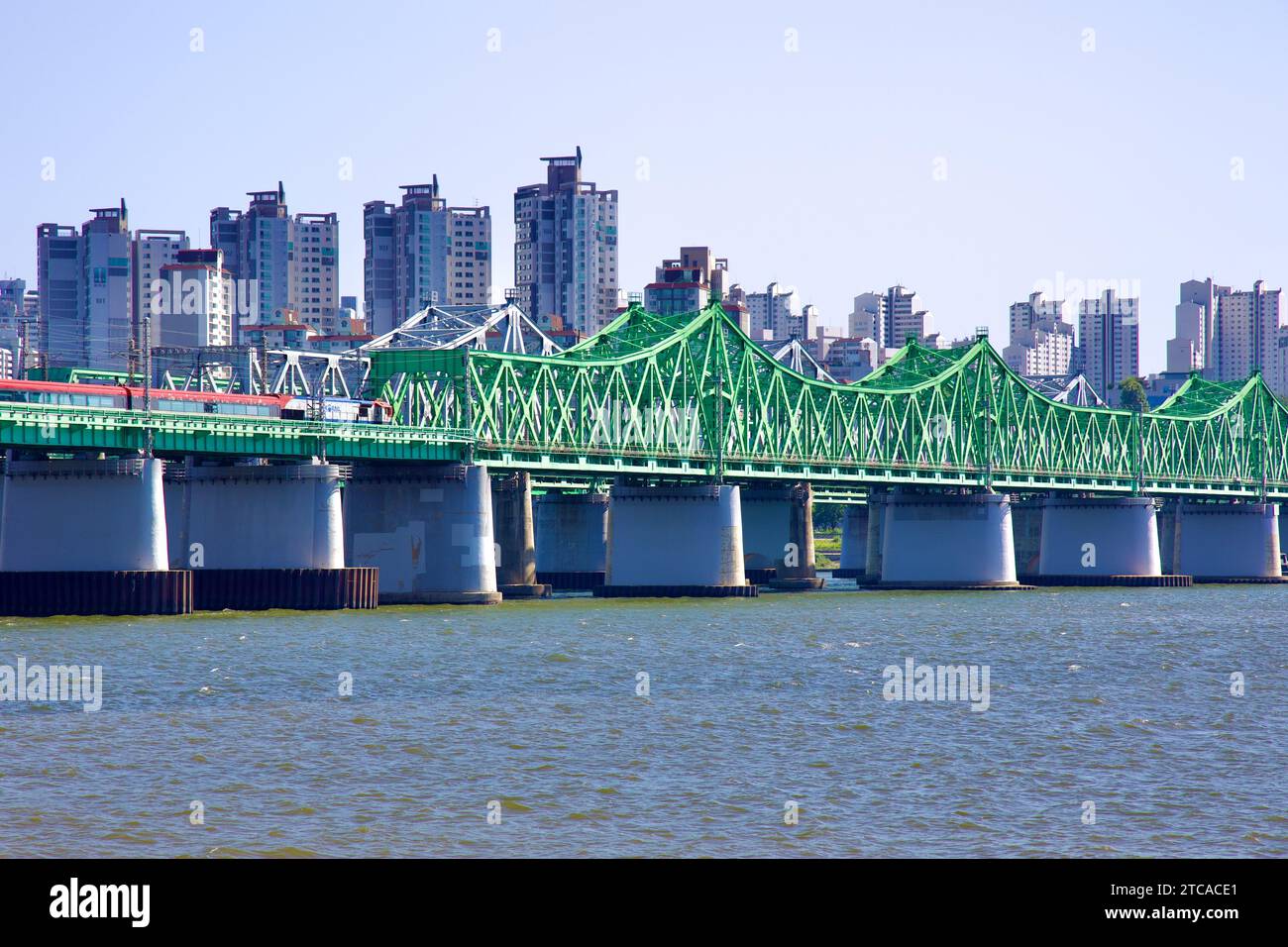 The Hangang Railway Bridges, with their green trestles, form a vital ...