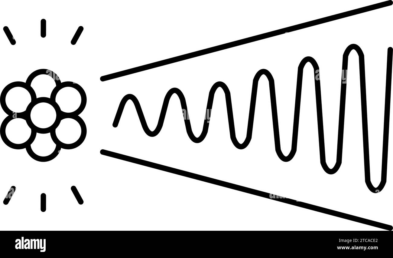 gamma rays nuclear energy line icon vector illustration Stock Vector ...