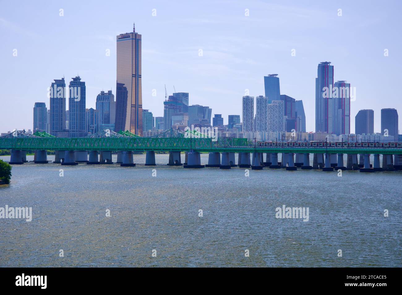The Hangang Railway Bridges span the Han River, beautifully framed by ...