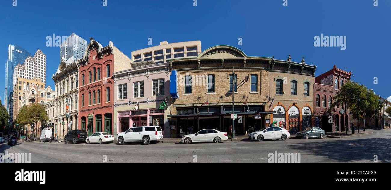 Austin, Texas - November 3, 2023: facade of historic old houses ...