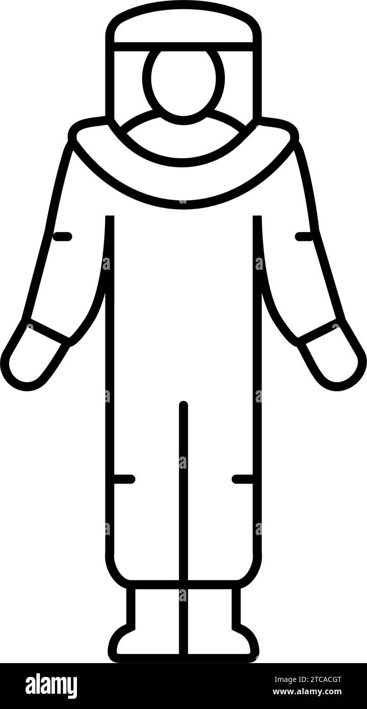 radiation suit nuclear energy line icon vector illustration Stock ...