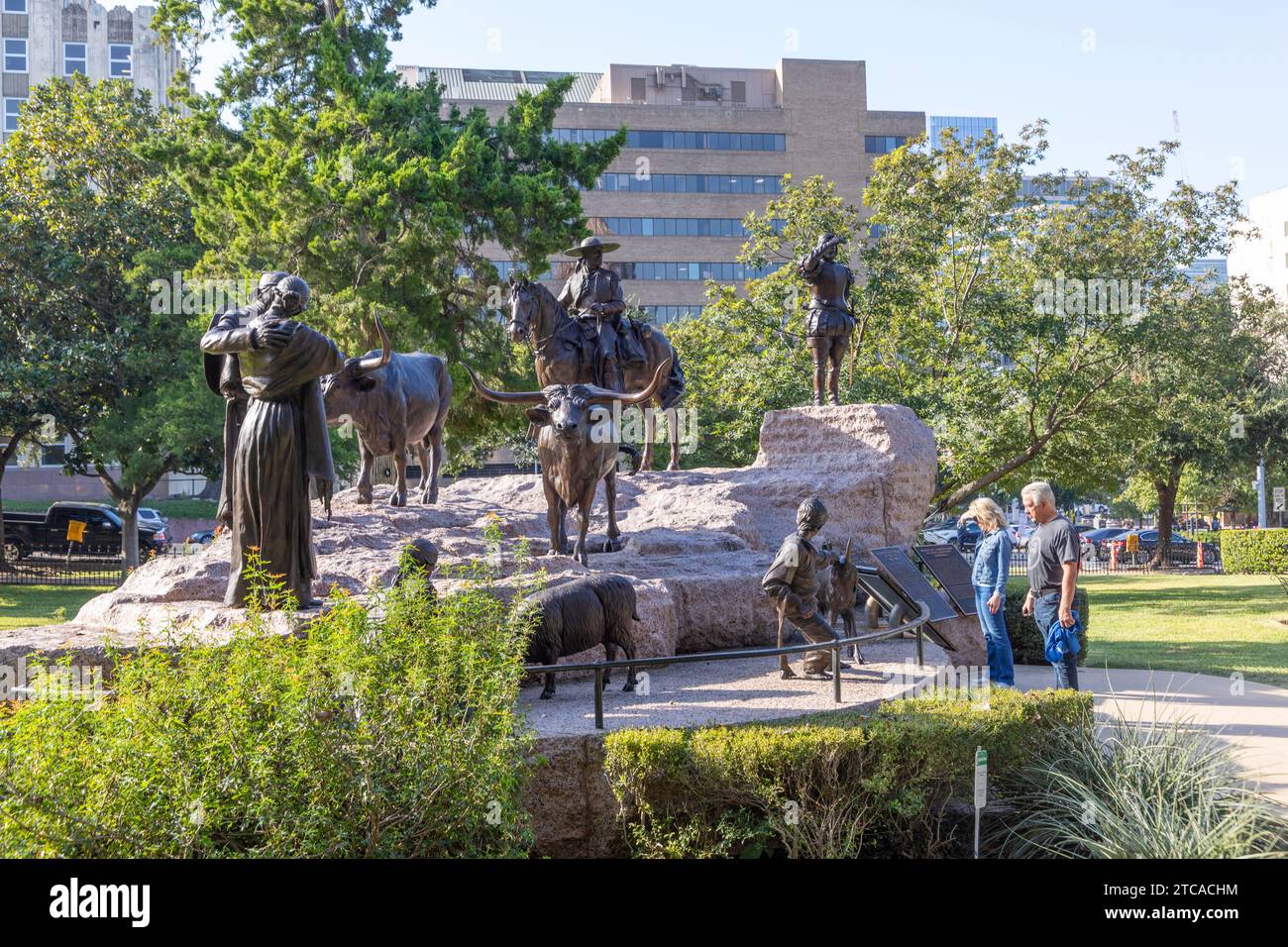 Austin, USA- November 3, 2023: Tejano monument on the grounds in front ...