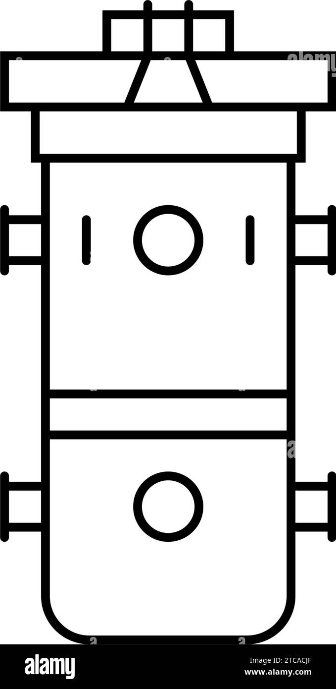reactor vessel nuclear energy line icon vector illustration Stock ...