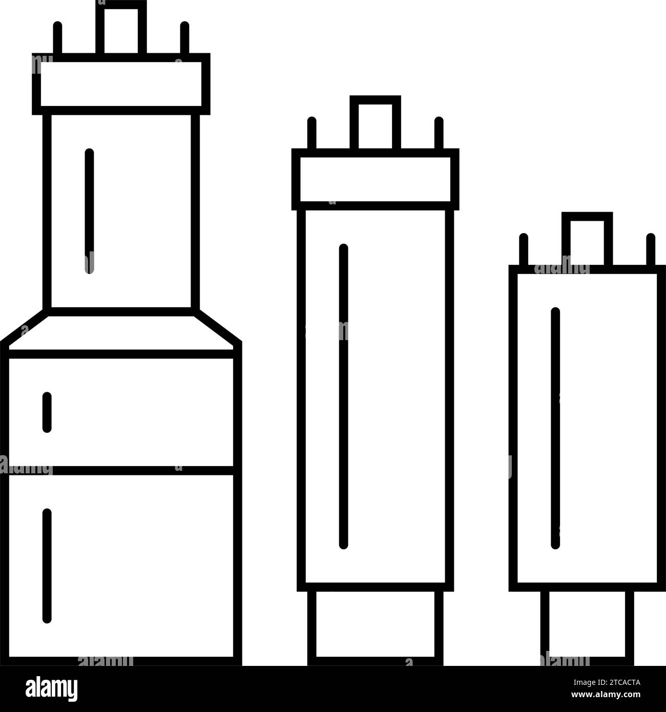 scintillation detector nuclear energy line icon vector illustration ...