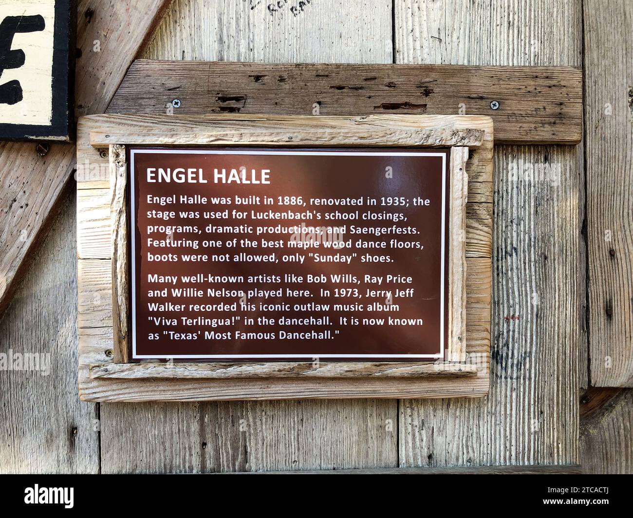 Luckenbach, USA - November 2, 2023: signage to explain history of ...