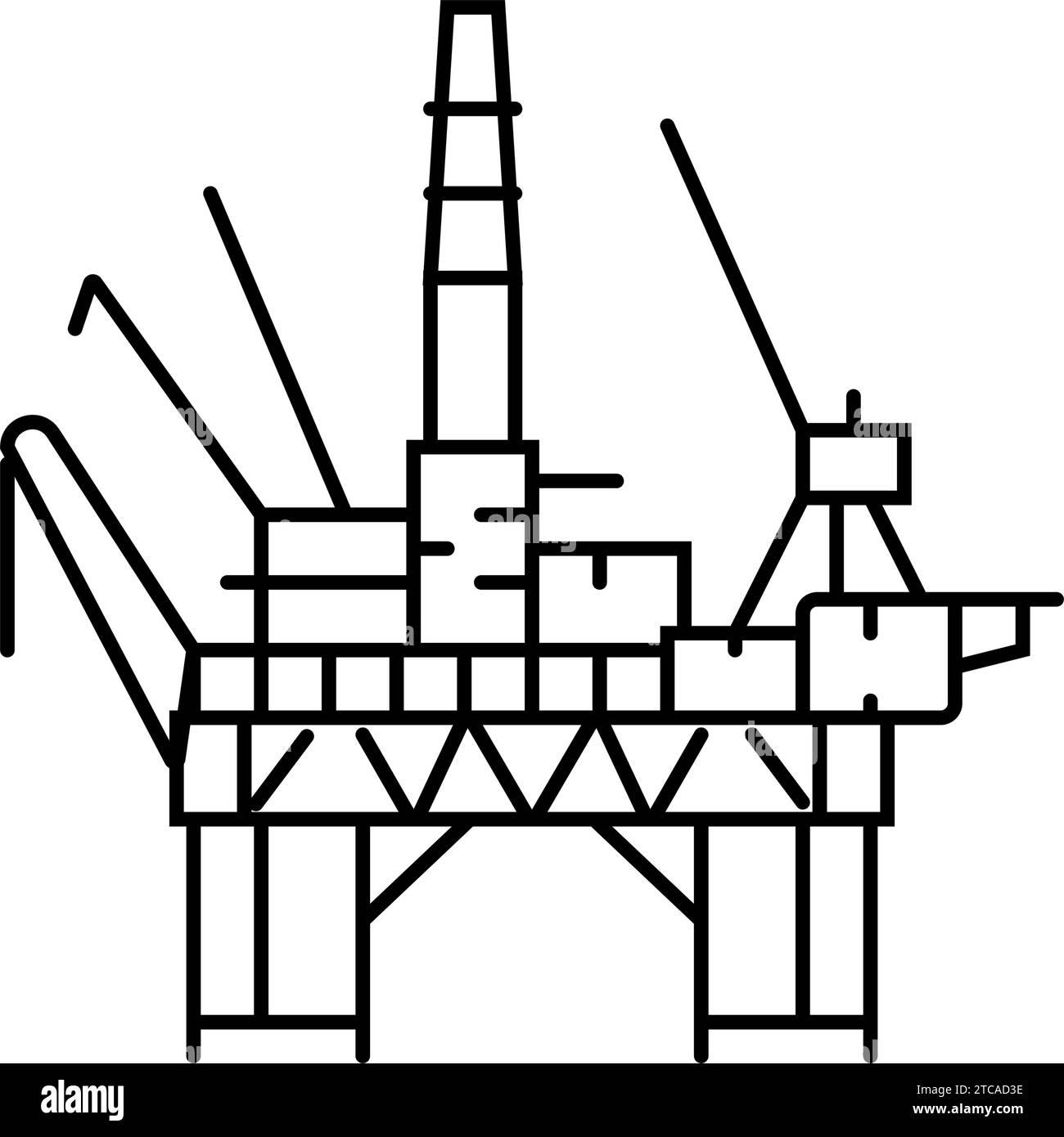 offshore drilling petroleum engineer line icon vector illustration ...