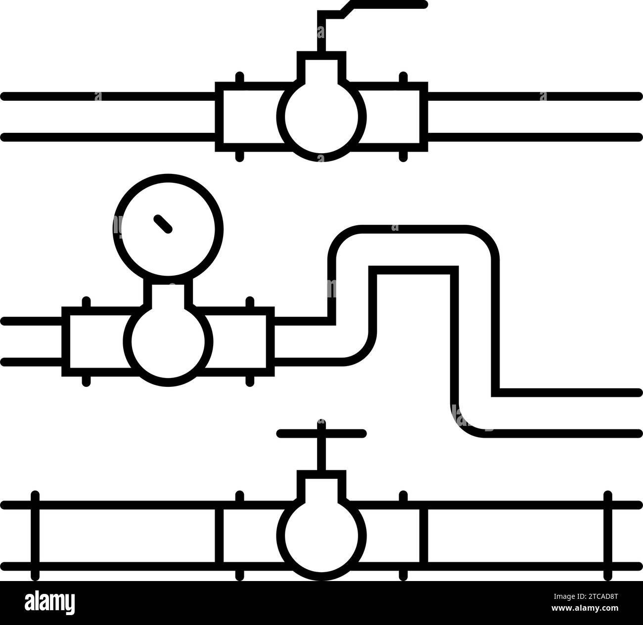 pipeline system petroleum engineer line icon vector illustration Stock ...