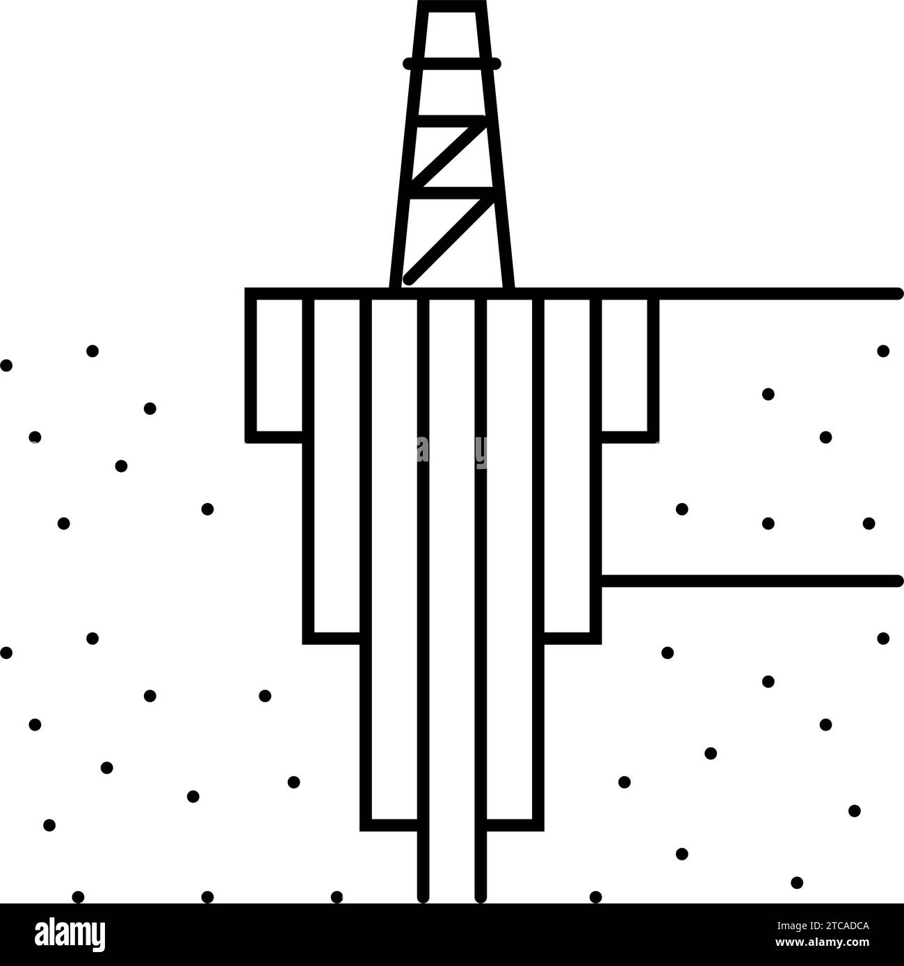 cementing operation petroleum engineer line icon vector illustration ...