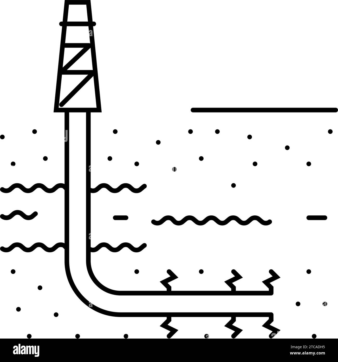 hydraulic fracturing petroleum engineer line icon vector illustration ...