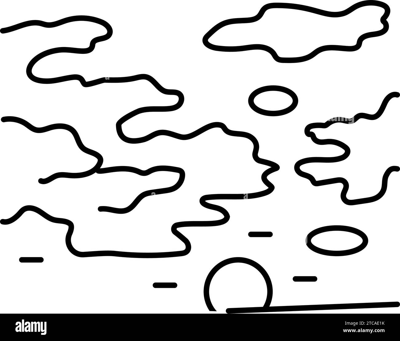 sky sunset sun summer sunlight line icon vector illustration Stock ...