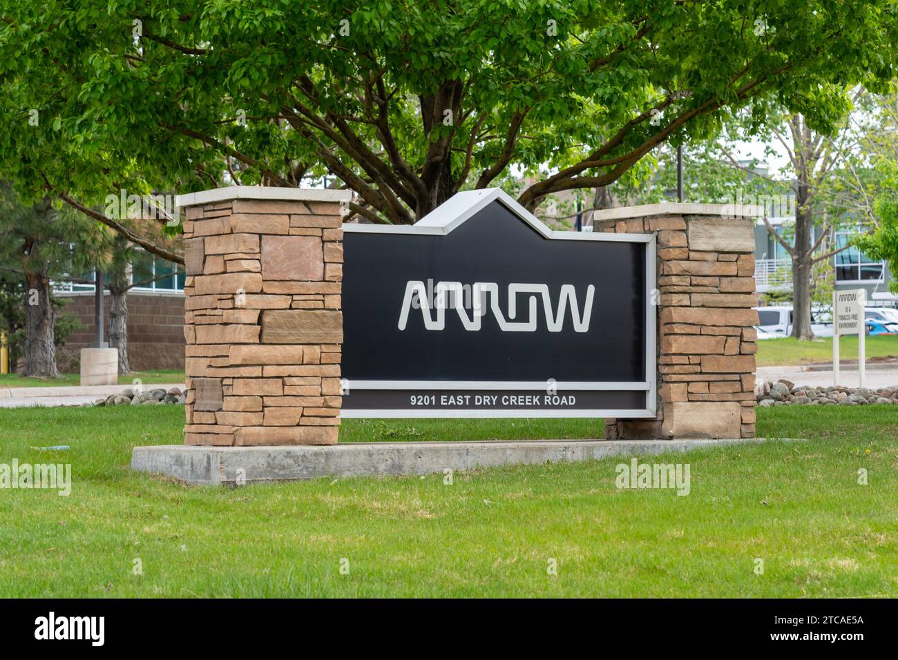 Arrow Electronics logo at the headquarters in Centennial, USA Stock Photo - Alamy