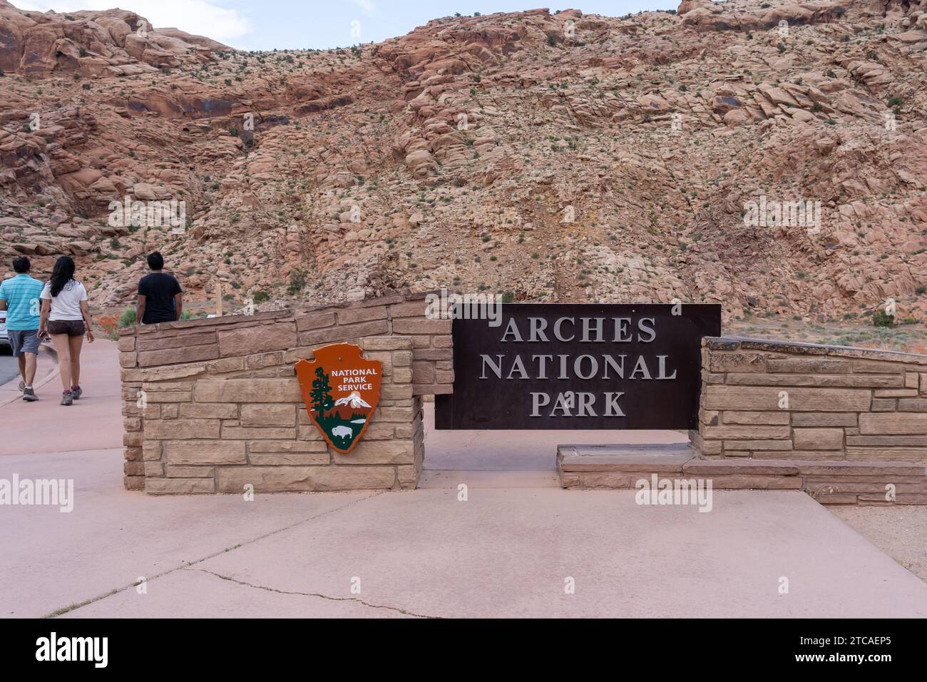 Entrance sign arches national park hi-res stock photography and images ...