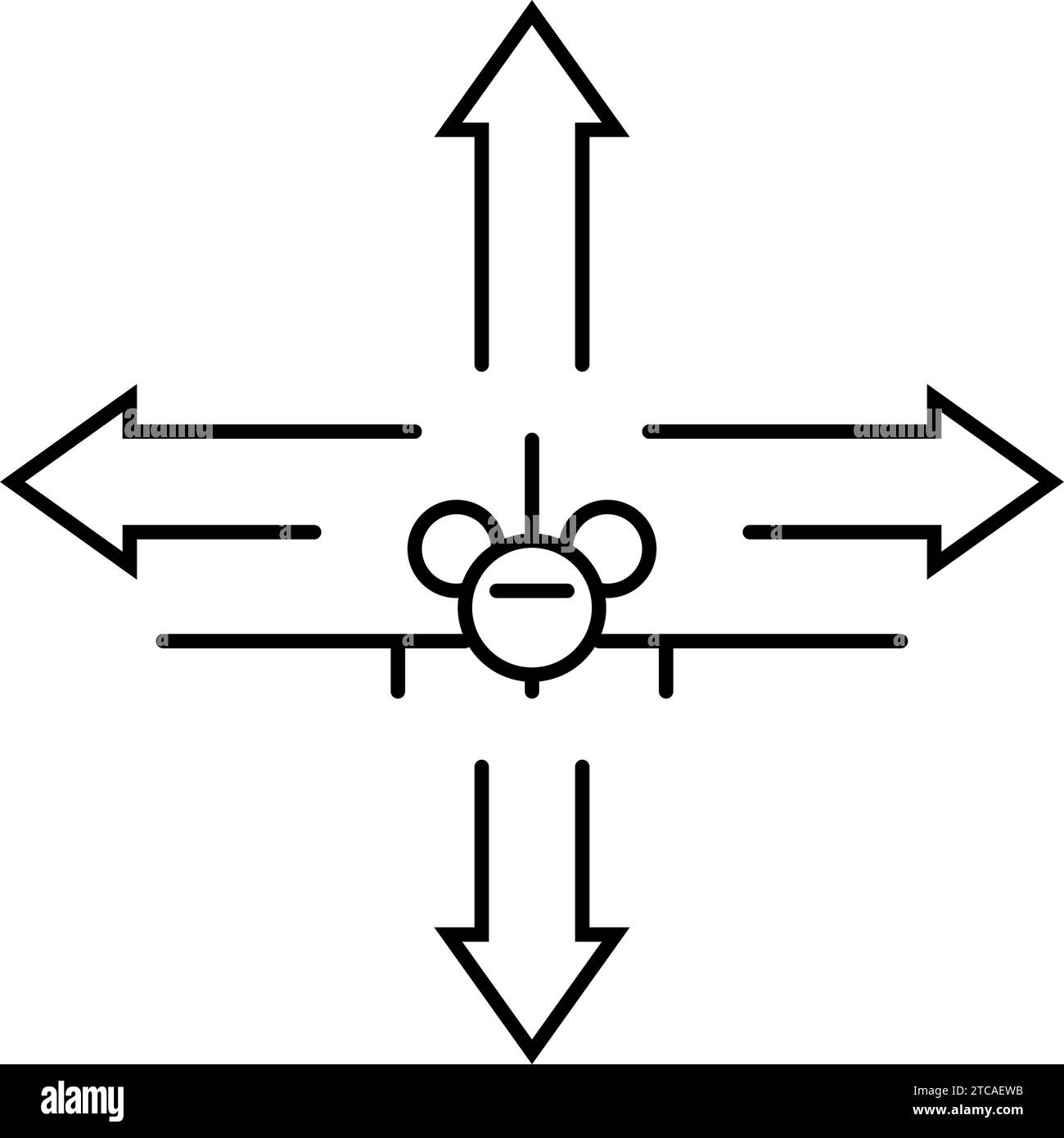 flight control aeronautical engineer line icon vector illustration ...