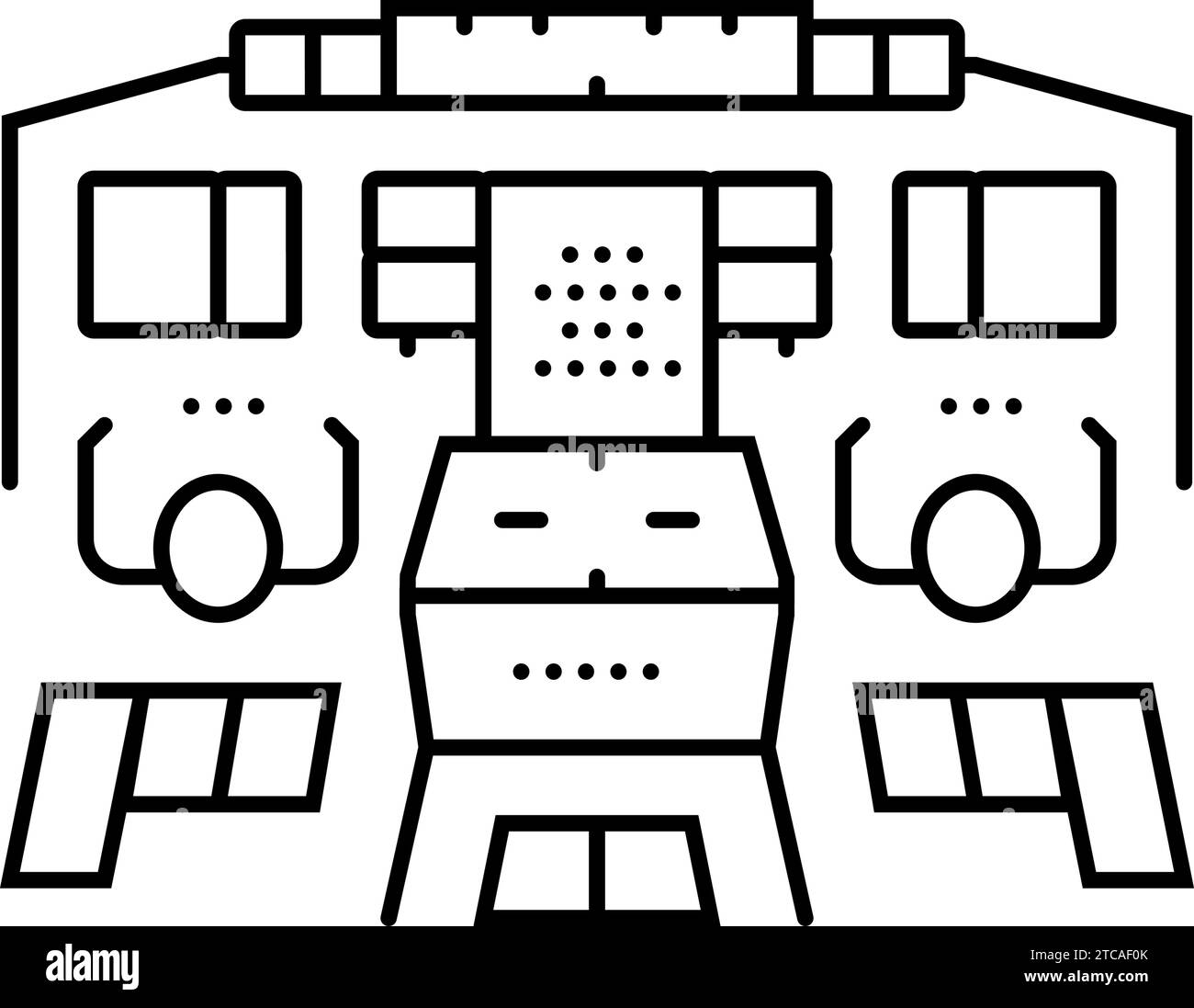 avionics systems aeronautical engineer line icon vector illustration ...