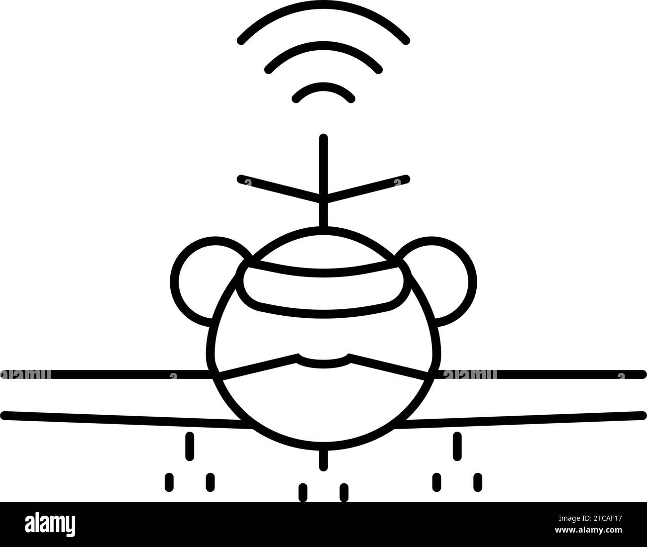 flight control system aeronautical engineer line icon vector ...