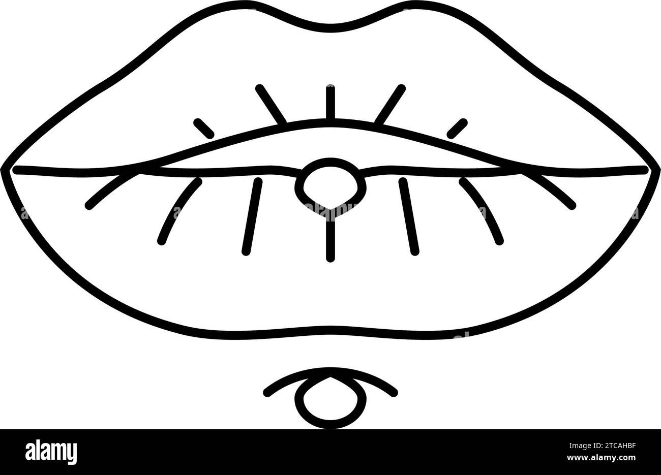 Pierced lip Stock Vector Images - Alamy