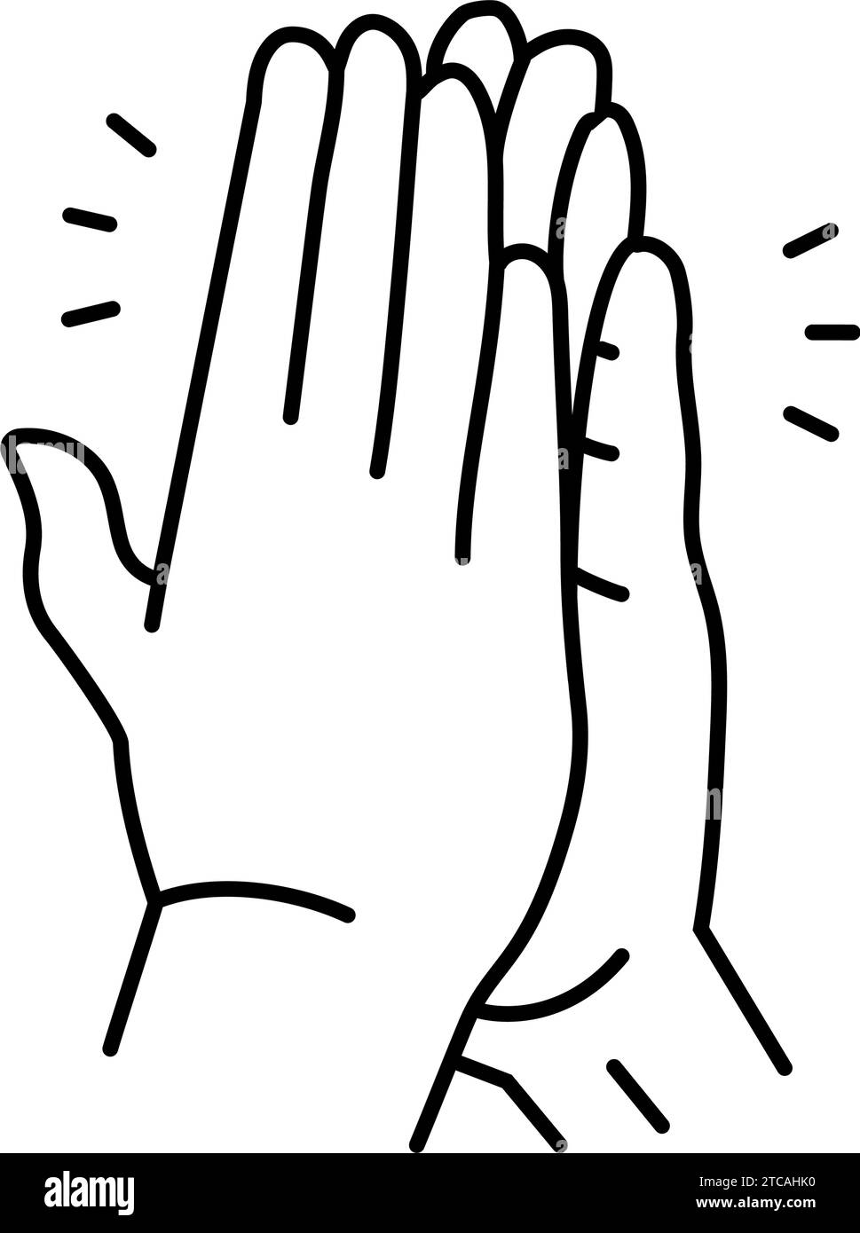 high five hands line icon vector illustration Stock Vector Image & Art ...