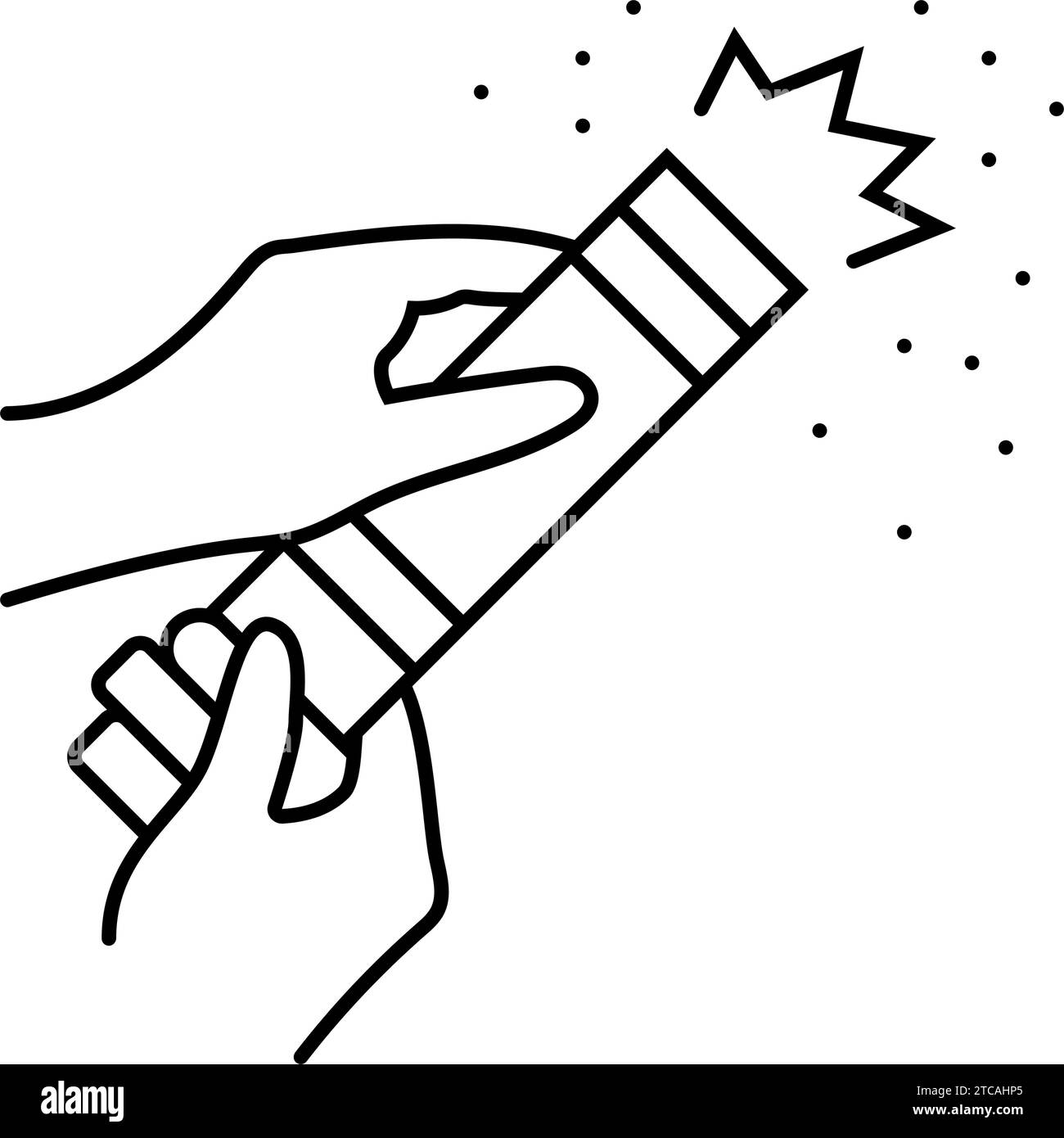 hands blow up the confetti popper line icon vector illustration Stock ...