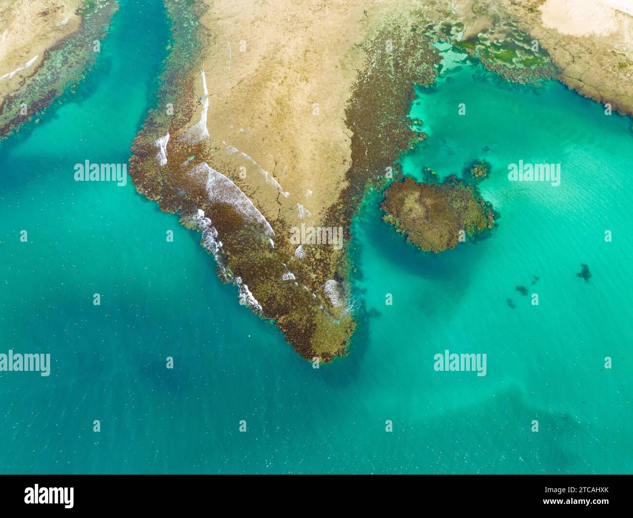 Seawater texture with sandy seafloor and corals. Clear water and ocean ...