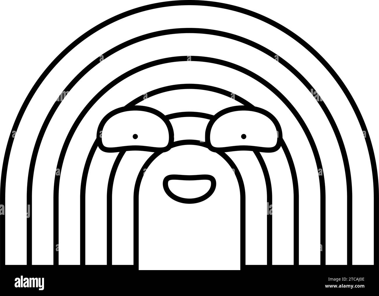 rainbow smile character line icon vector illustration Stock Vector ...