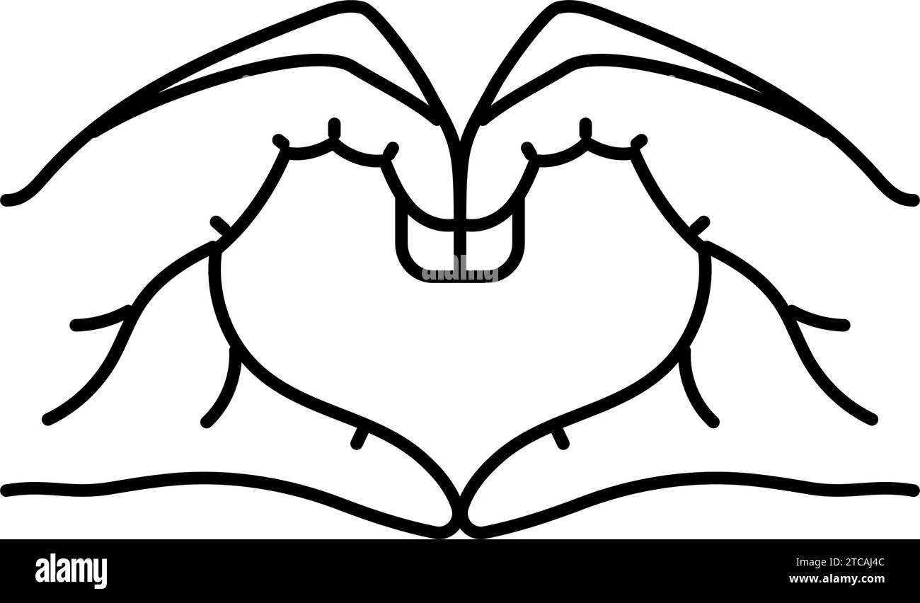 hands show heart line icon vector illustration Stock Vector Image & Art ...