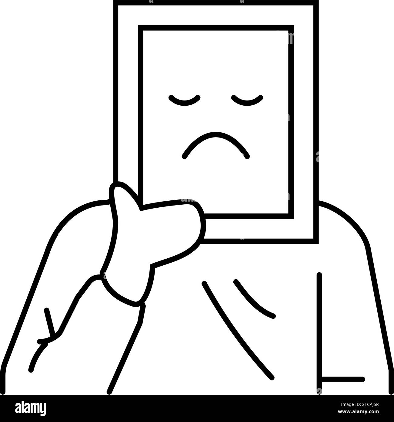 sad person mood line icon vector illustration Stock Vector Image & Art ...