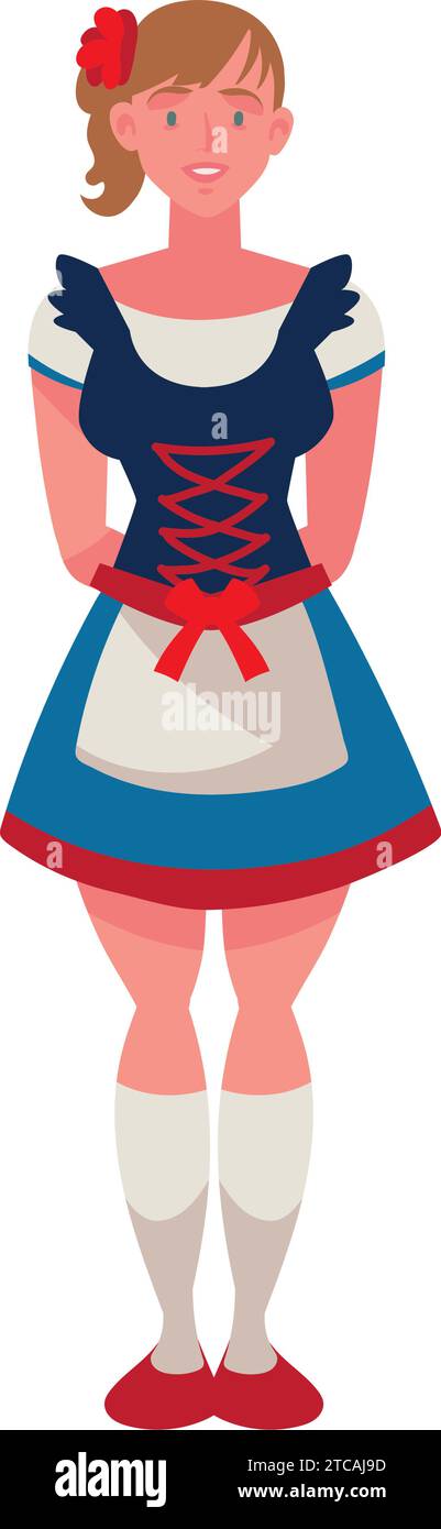 germany woman character in dirndl Stock Vector Image & Art - Alamy