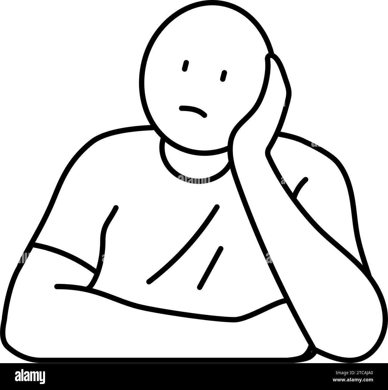 sad mood man line icon vector illustration Stock Vector Image & Art - Alamy