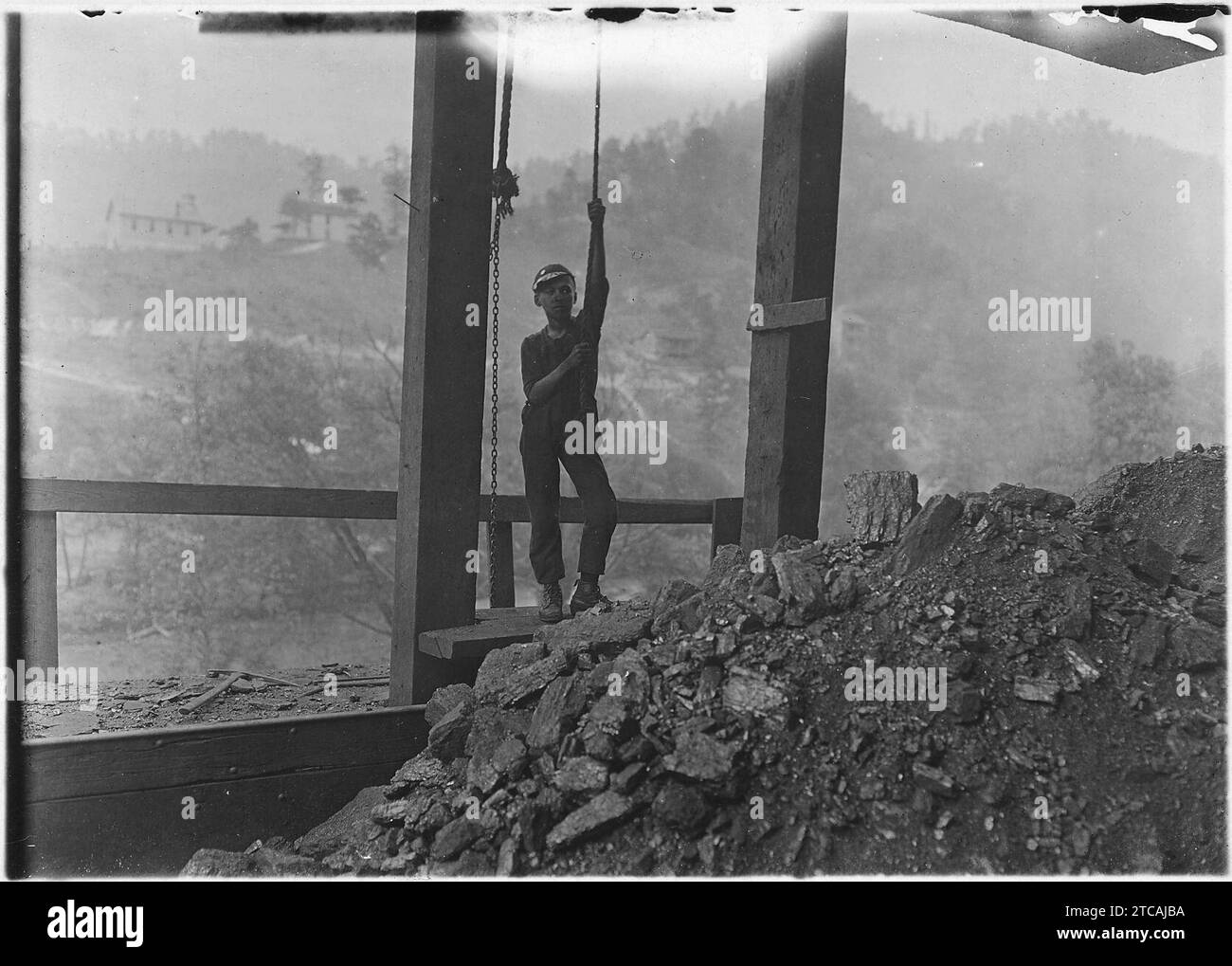 Welch Mining Co., Welch, W. Va. Boy running ''trip rope'' at tipple ...