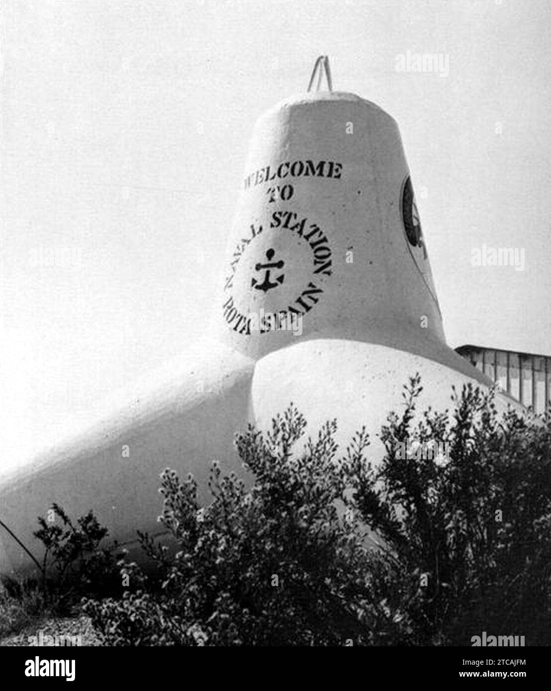 Welcome sign at the US Naval Station Rota, Spain, in 1972 Stock Photo ...