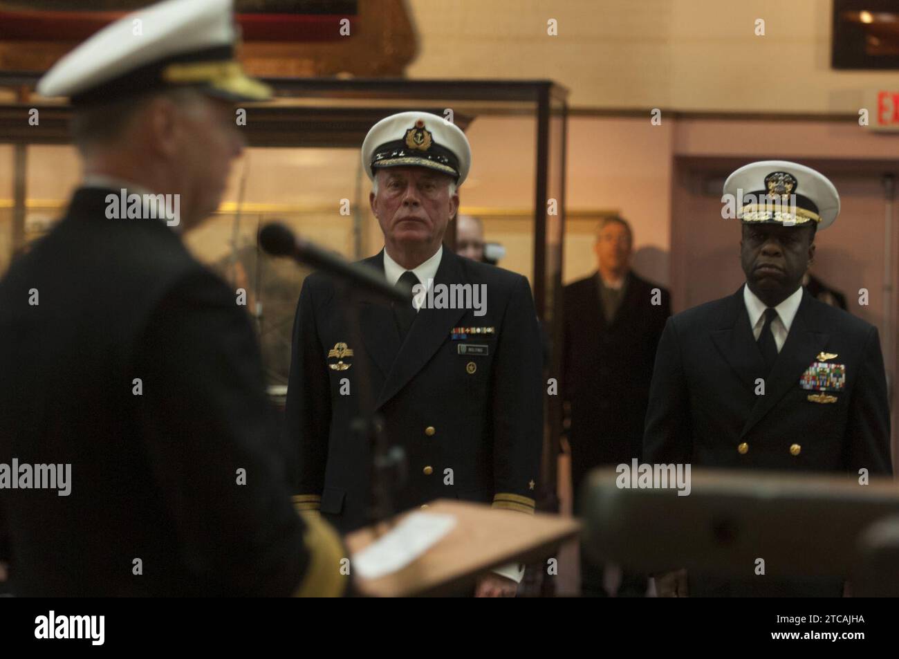 Welcoming ceremony inside the National Museum of the U.S. Navy Stock ...