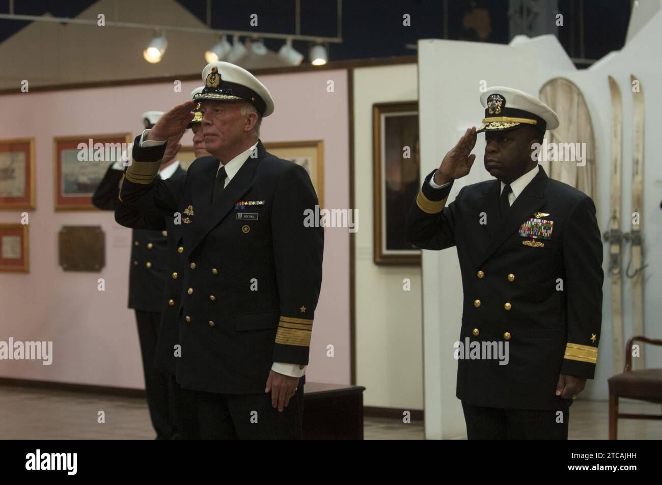 Welcoming ceremony inside the National Museum of the U.S. Navy Stock ...