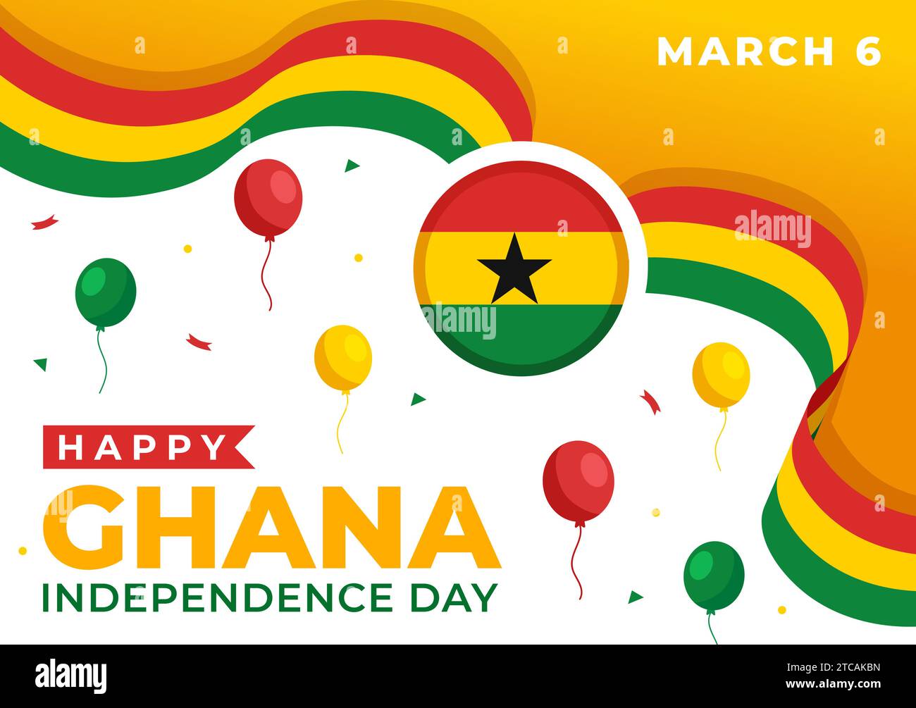 Ghana Independence Day Celebration Vector Illustration on March 6th ...