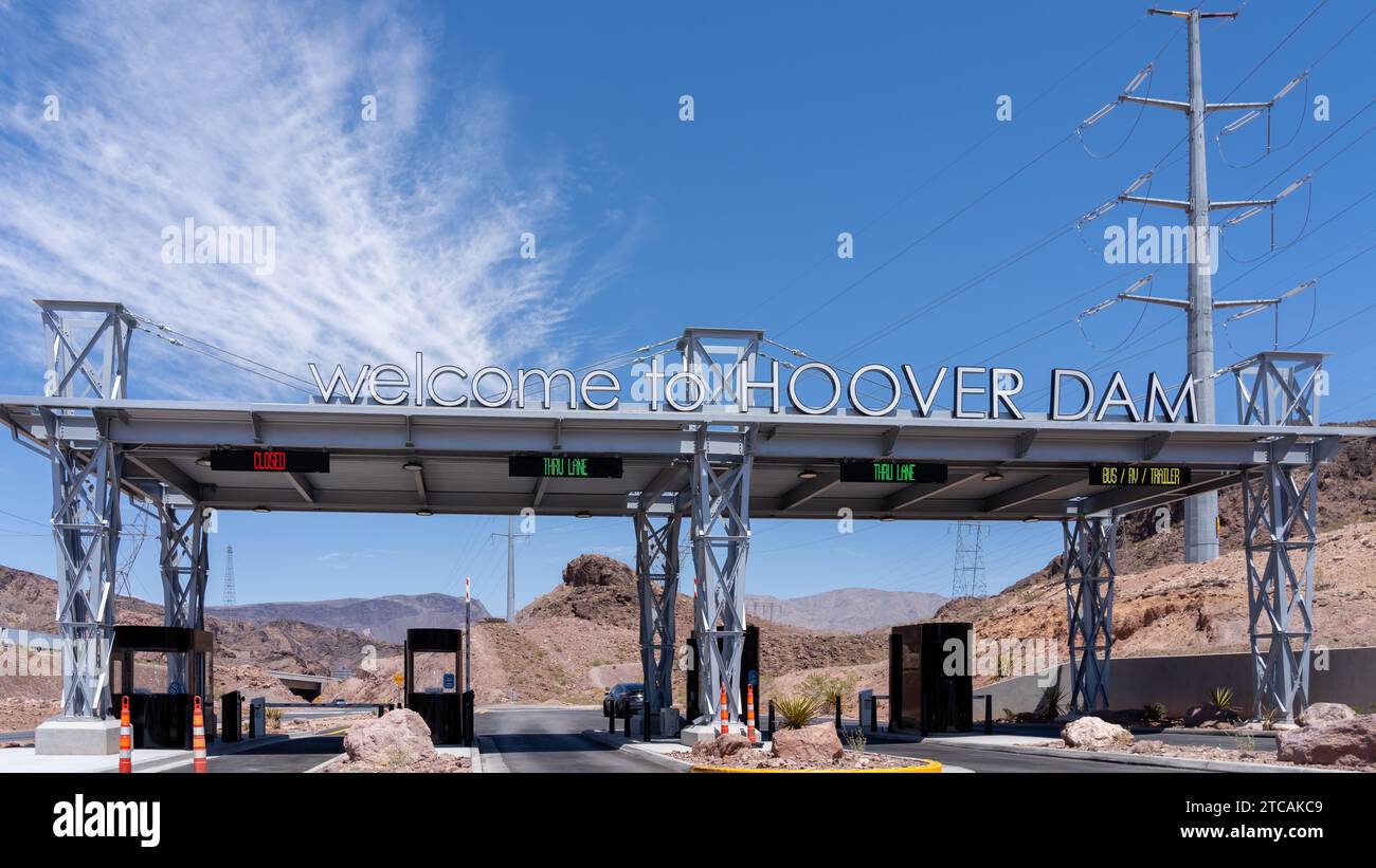 Hoover Dam Security Checkpoint in Nevada, United States, USA Stock ...