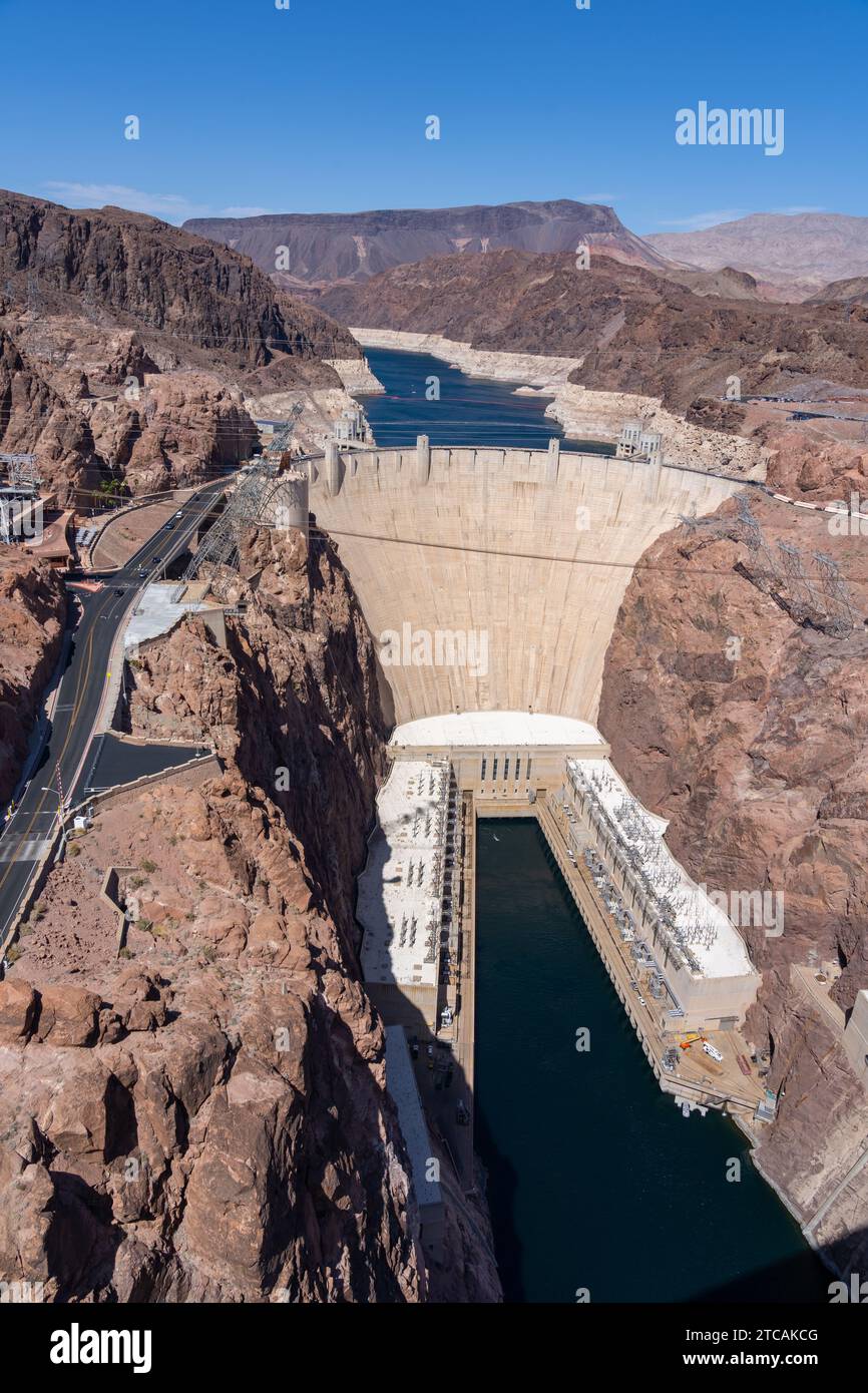 View from Hoover Dam Bypass Bridge in Nevada, United States, USA Stock ...