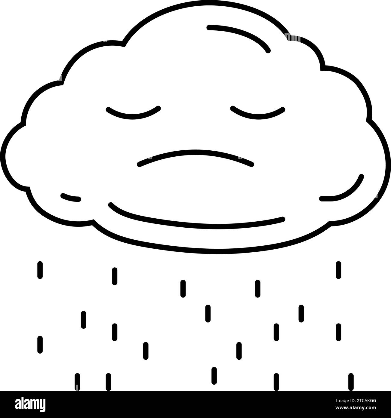 sad stormy clouds mood line icon vector illustration Stock Vector Image ...