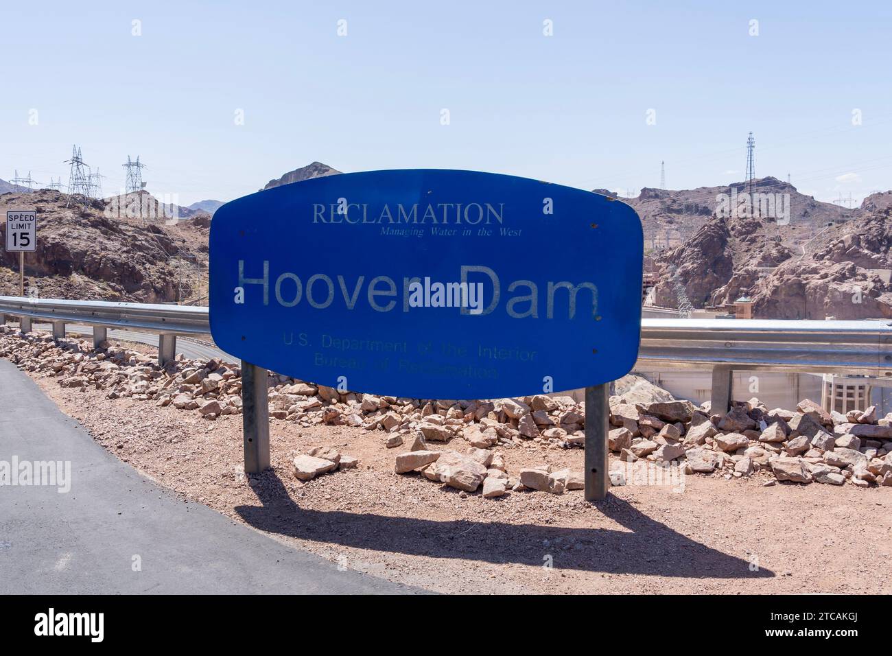 Hoover Dam sign is seen. Nevada, United States, USA Stock Photo - Alamy