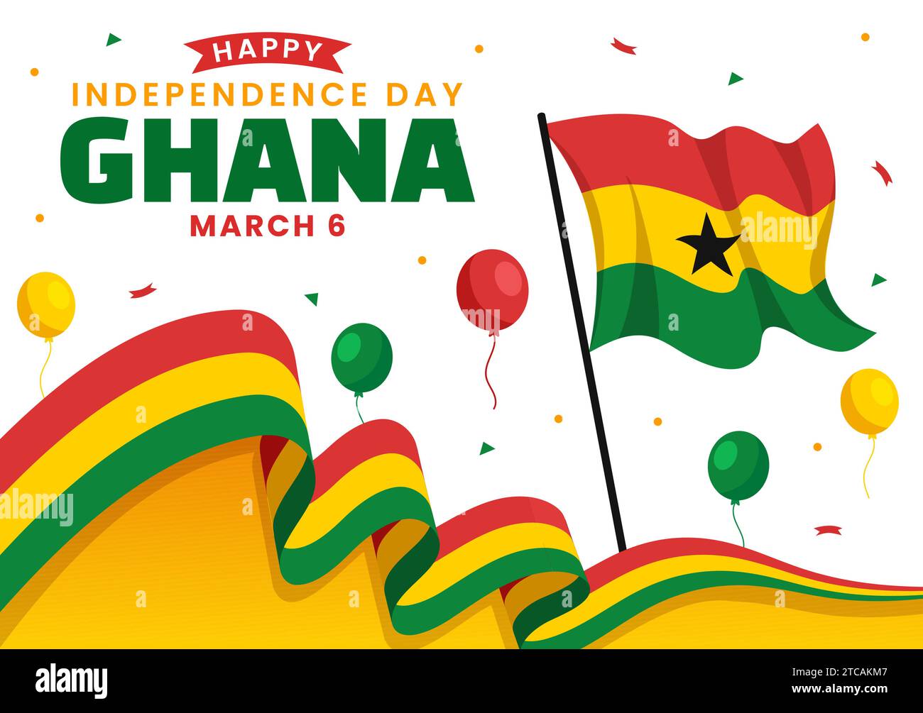 Ghana Independence Day Celebration Vector Illustration on March 6th ...
